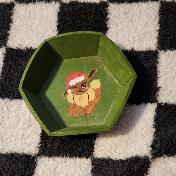Pokemon | Storage & Organization | Green Wooden Jewery Dish With Cute ...